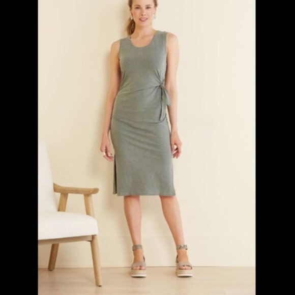 Sundry | Dresses | New Sundry Sleeveless Side Knot Dress In Army Green ...